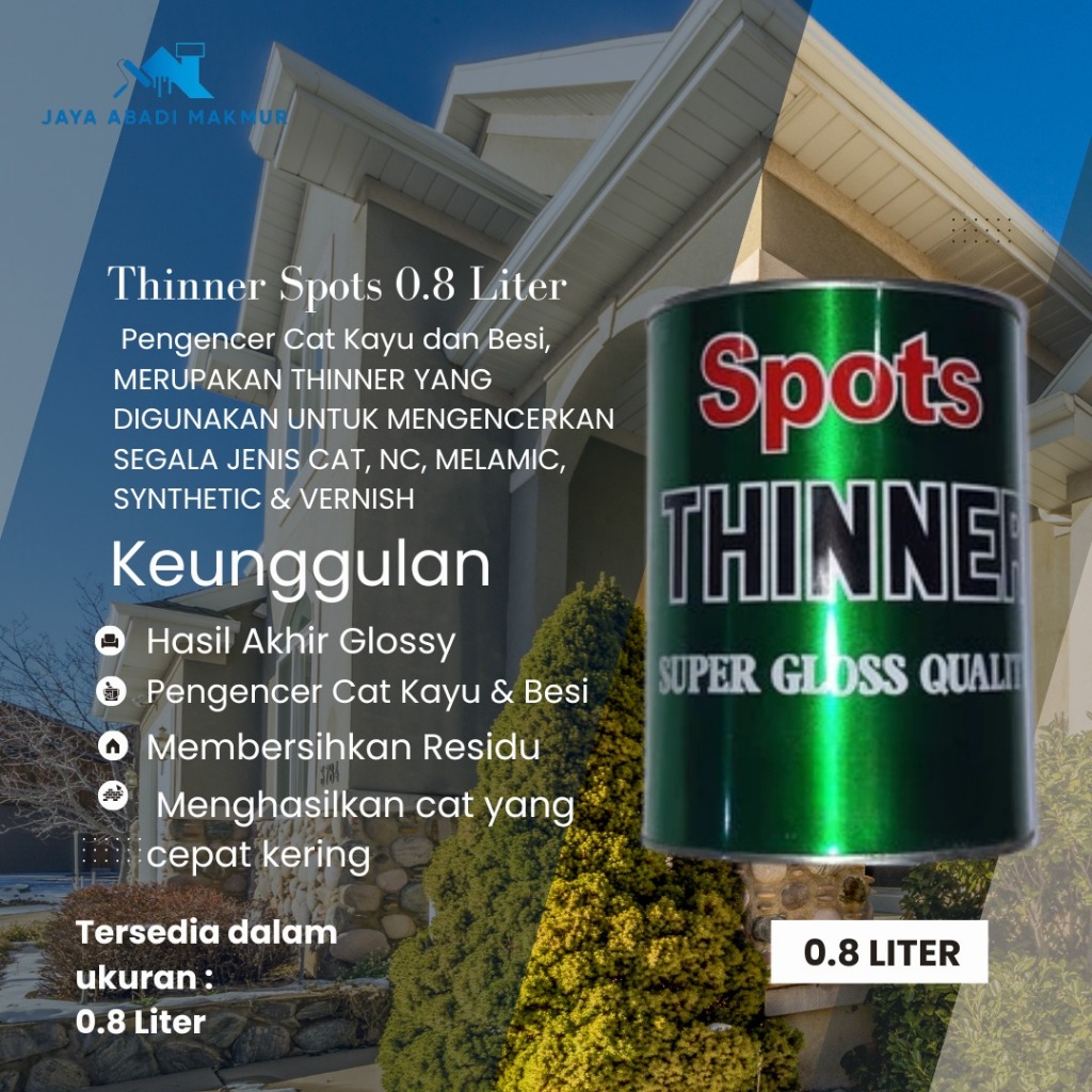 Jual Thinner Spots 0.8 Liter / Pengencer Cat Kayu dan Besi | Shopee Indonesia
