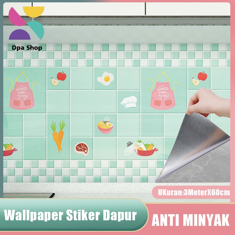 Jual Stiker Dinding Anti Minyak 60cm x 3meter Stiker Dinding Dapur ...