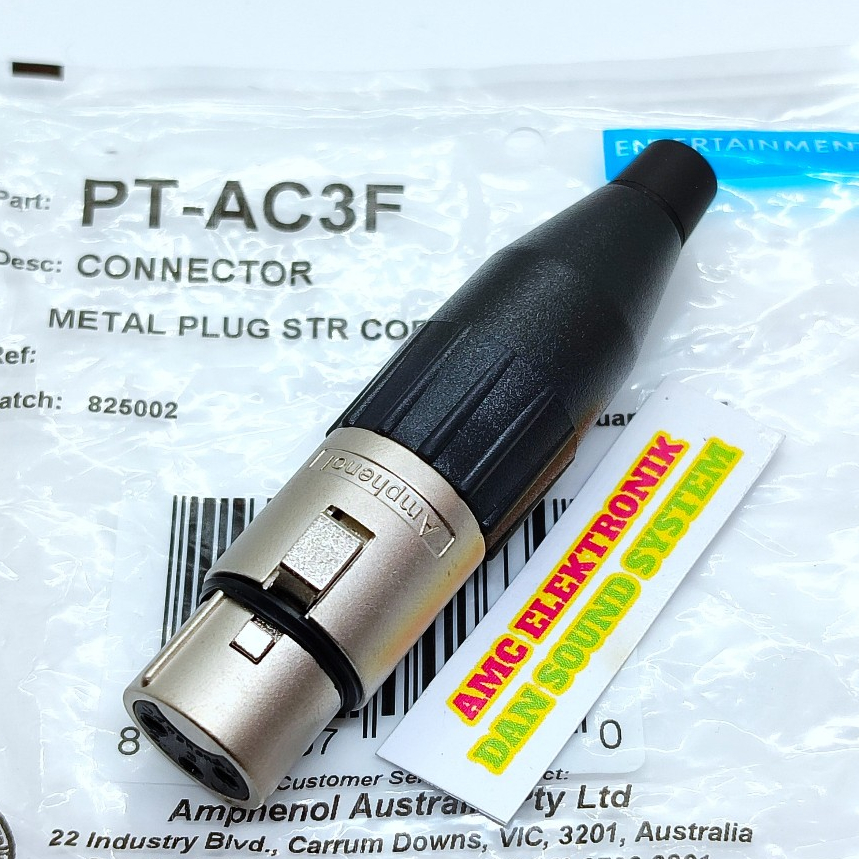 Jual Amphenol AC3F PT-AC3F AC3FJ XLR Female Canon Cewek 3 Pin Connector ...