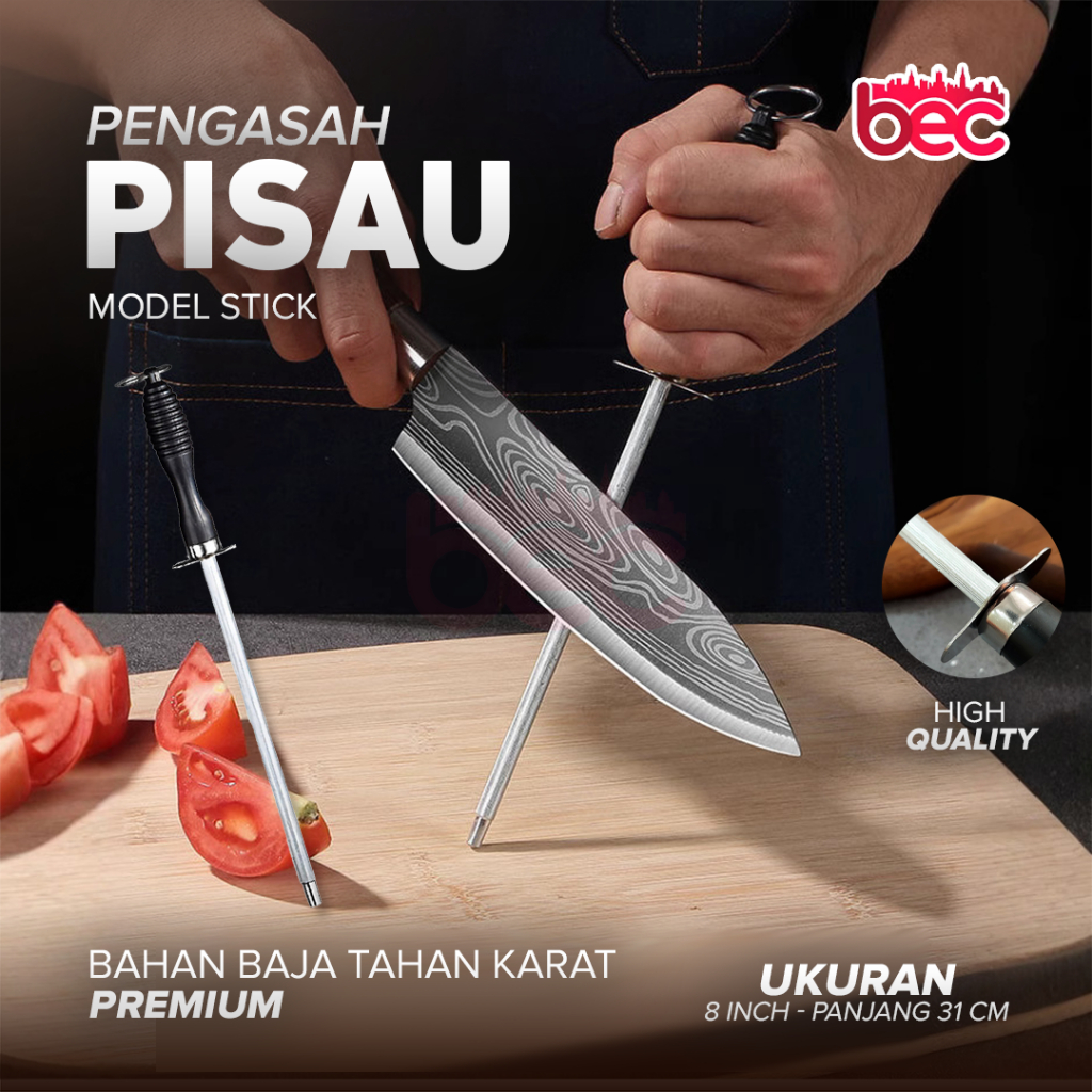 Jual [BEC] Pengasah Pisau Model Stick | Pengasah Pisau Sharpening Steel ...