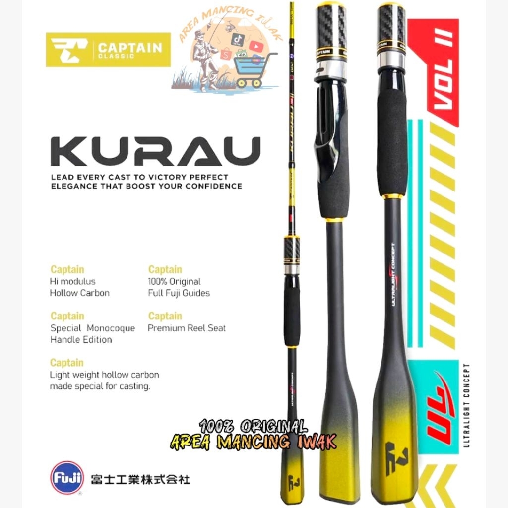 Jual Joran CAPTAIN KURAU Vol.2 Spinning 662 702 2-6lb - Ultralight Full ...
