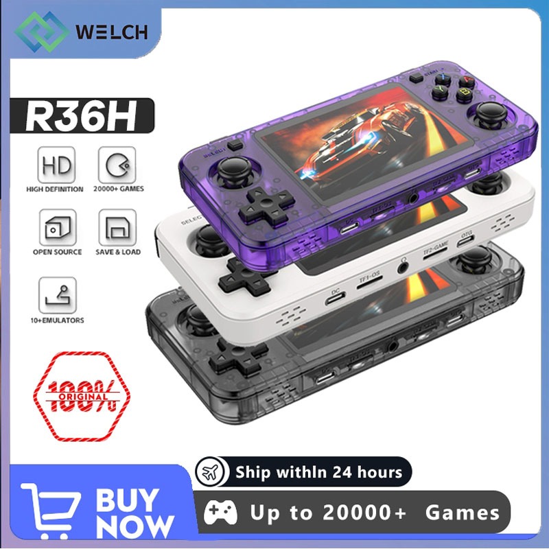 Jual 【New】R36H Retro Handheld Console Open-Source Linux 3.5-inch IPS ...