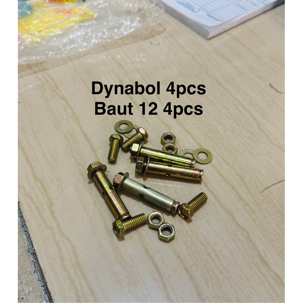 Jual baut ac brecket baut 12 4pcs+ Dynabolt 4pcs | Shopee Indonesia