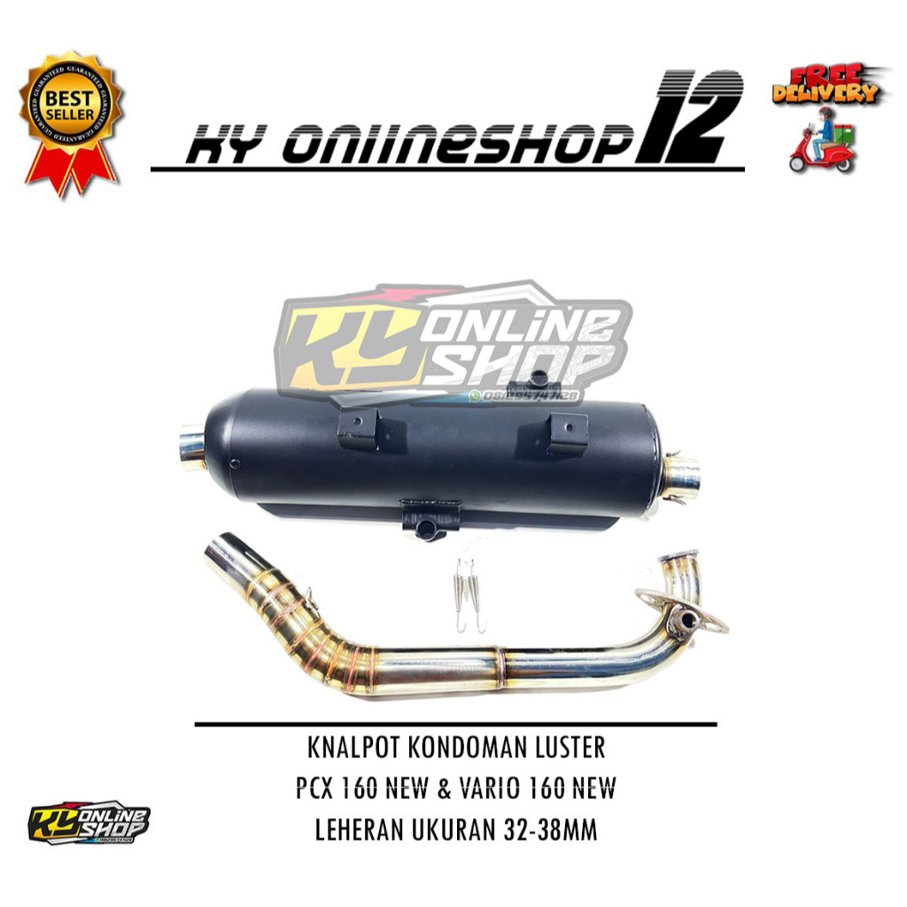 Jual KNALPOT KONDOMAN PCX VARIO 160 NEW UKURAN 32-35-38 MM SARINGAN BOR ...