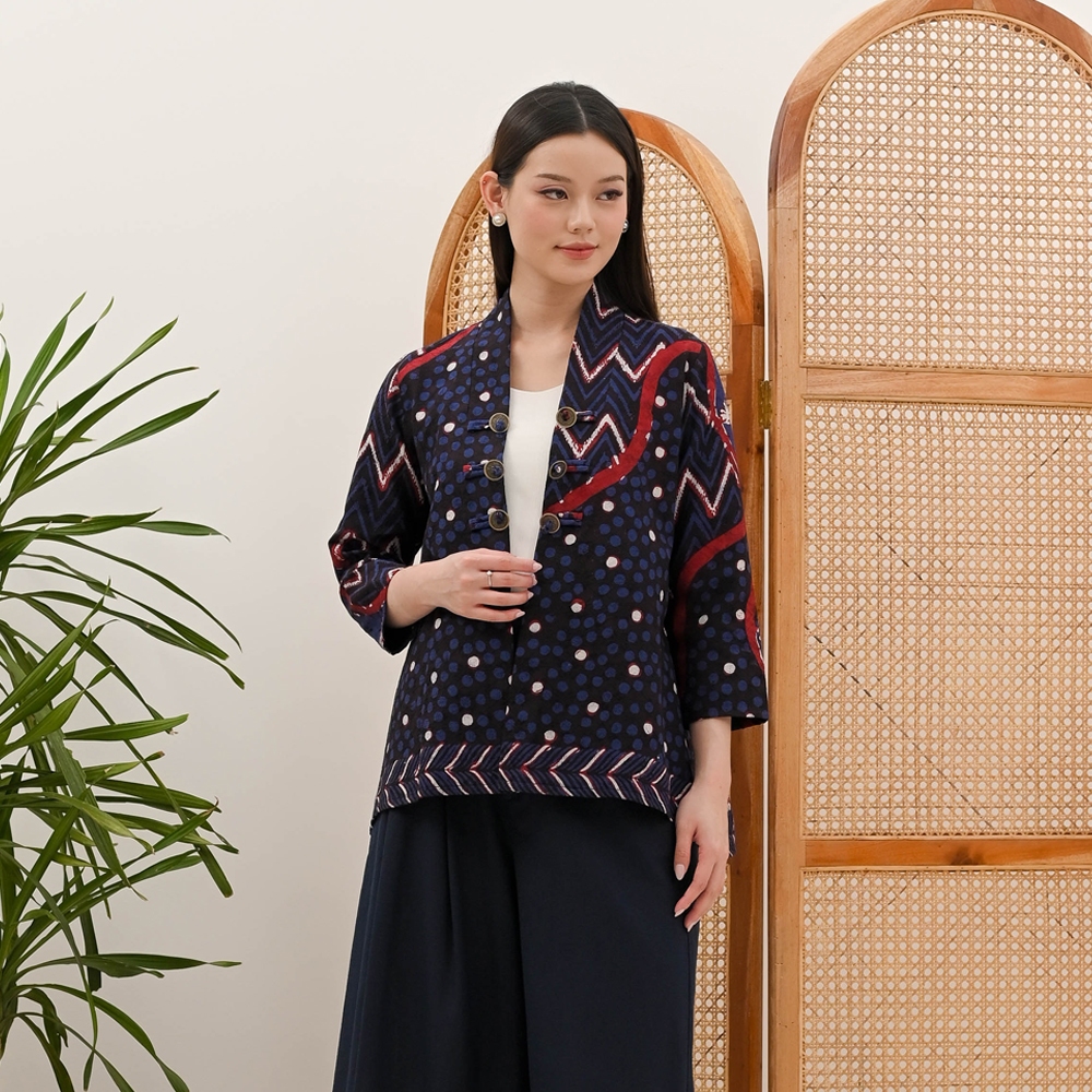 Jual NONA RARA - Jesse Dobi Cirebon T4055, Baju kerja batik blouse ...