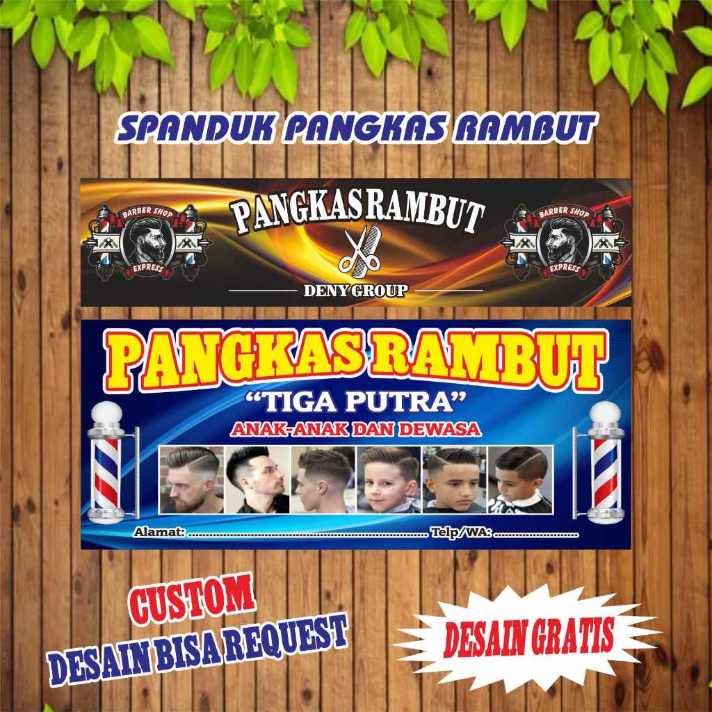 Jual Spanduk Banner Pangkas Rambut Barbershop Request Desain Custom ...