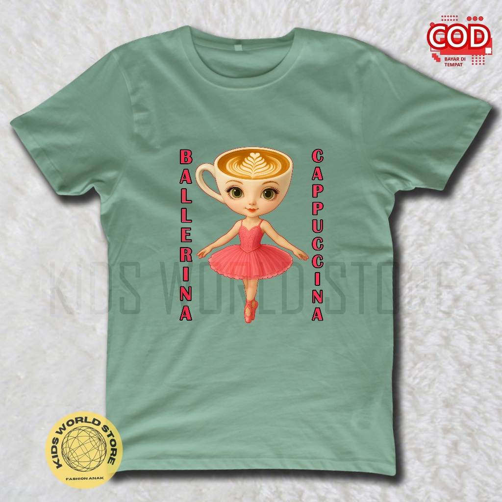 Jual Kaos Anak Usia 1-10 Tahun Gambar Ballerina Cappuccina Terviral ...