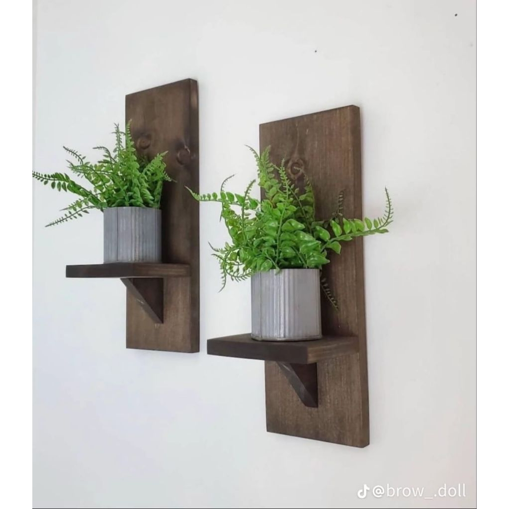 Jual Rak Pot Bunga Dinding Minimalis Estetik bahan kayu Premium Tahan ...