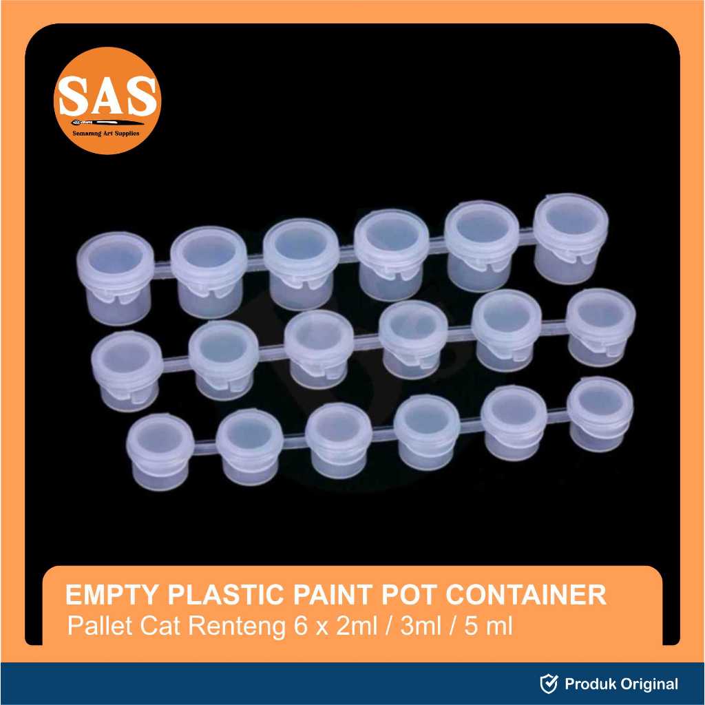 Jual Pot Cat Plastik - 6 x 2ml/3ml/5ml - Wadah Cat Tabung Plastik - SAS ...