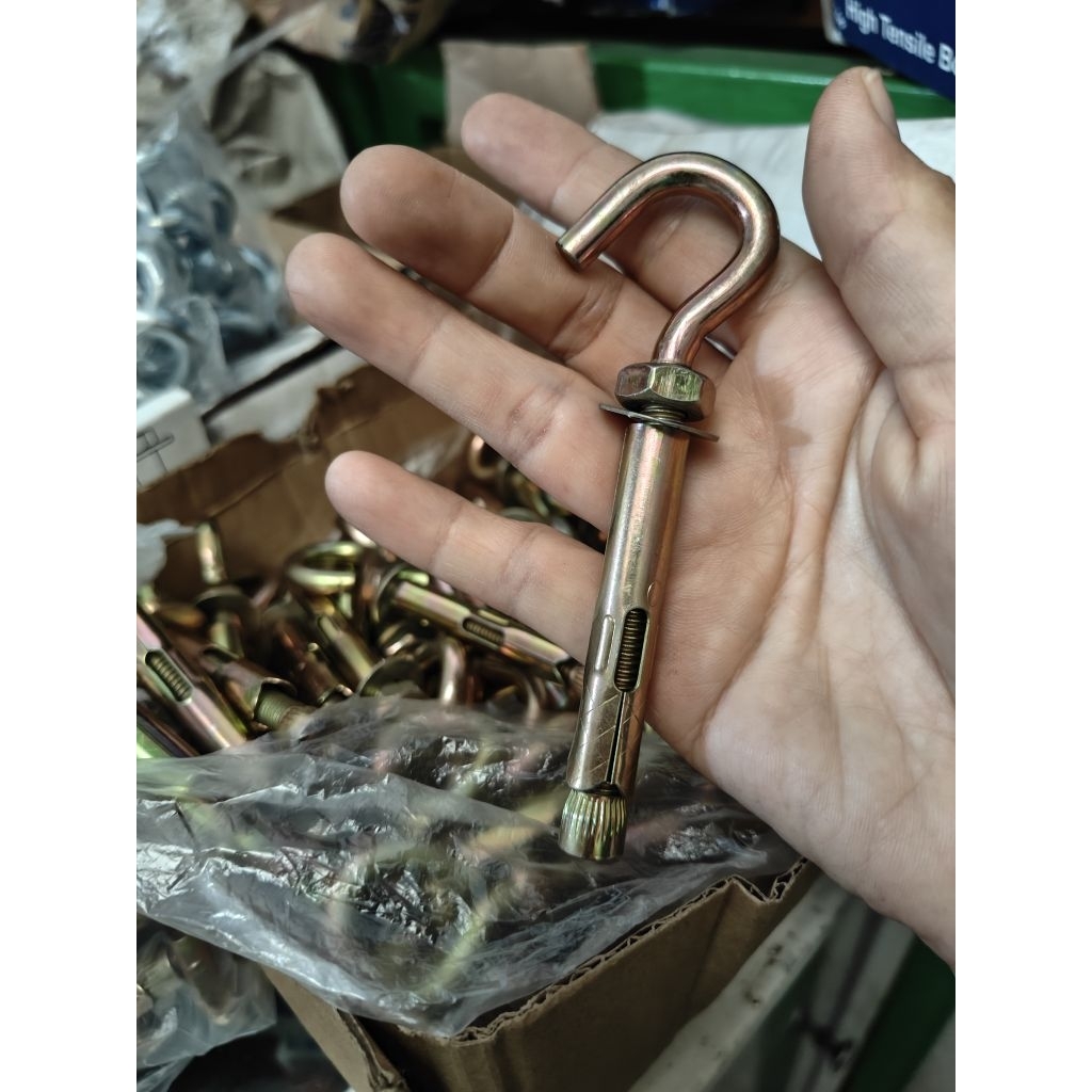 Jual hook anchor bolt m10x80 / hook bolt m10x80 mm /hook dynabolt ...
