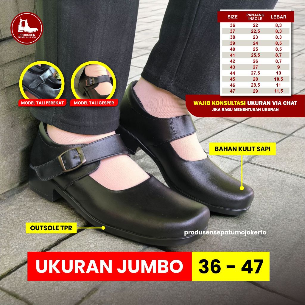 Jual SEPATU FORMAL WANITA UKURAN BESAR LEBAR JUMBO PENTOFEL PANTOFEL ...