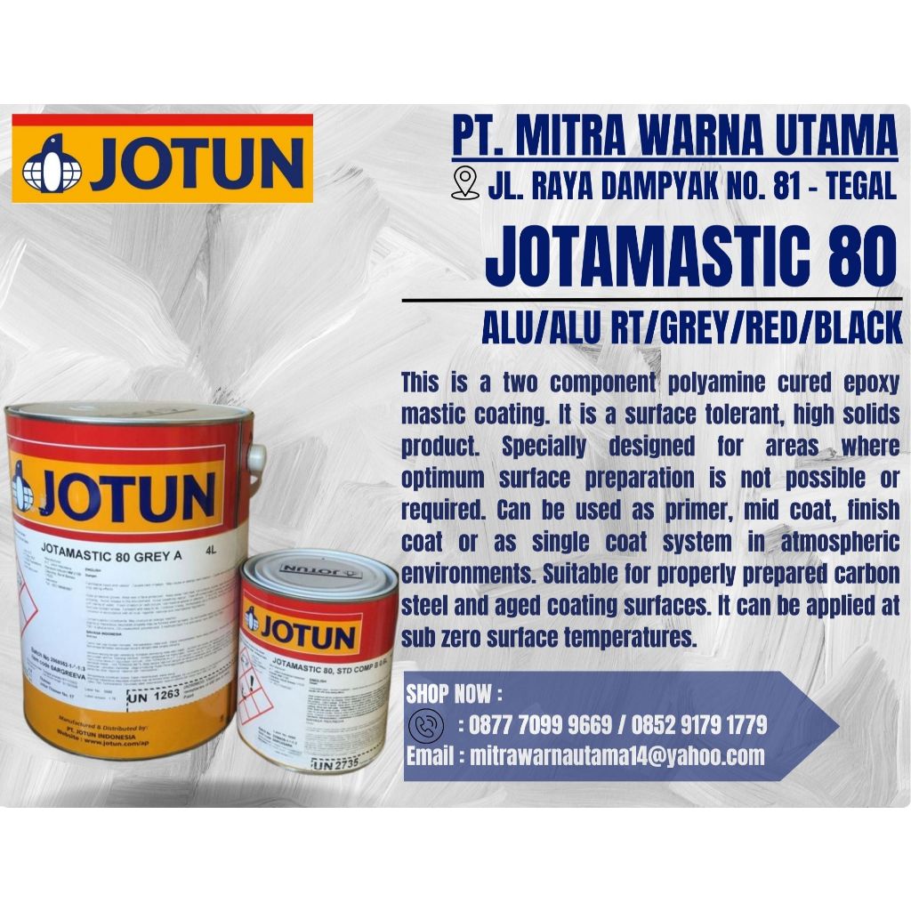 Jual Jotun Jotamastic 80 Red 4.6 Ltr (Comp A + Comp B) | Shopee Indonesia