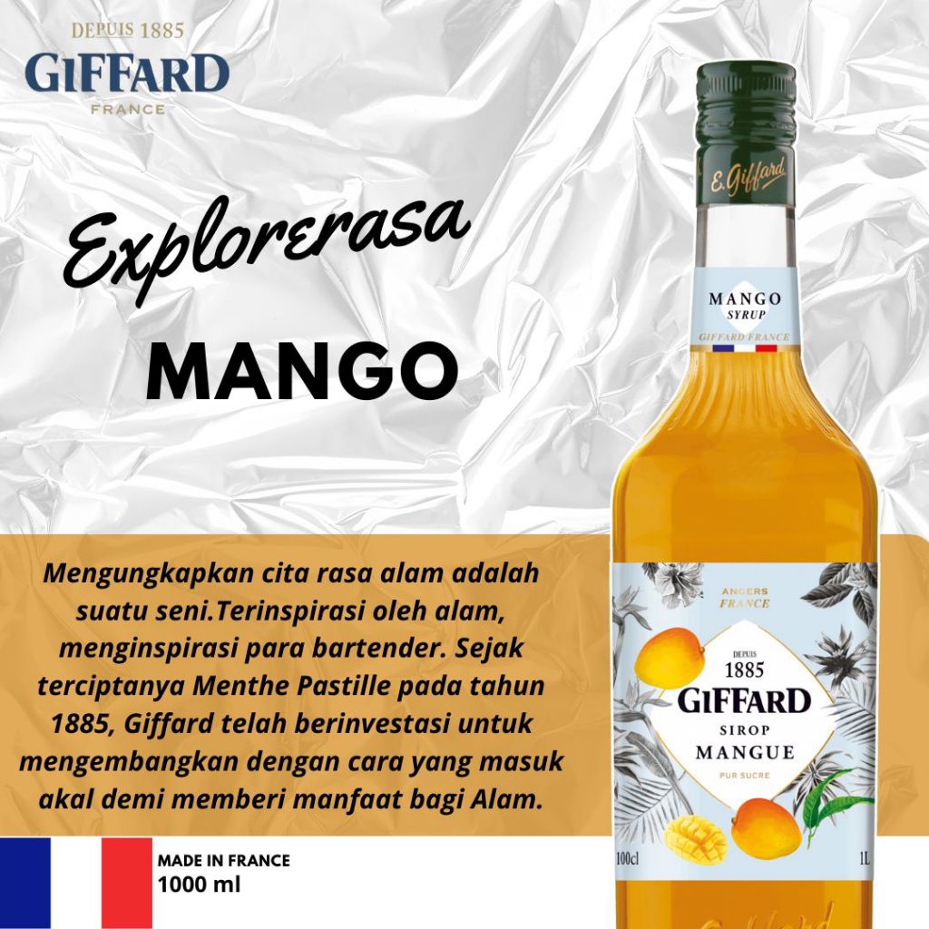 Jual Giffard syrup rasa Mango 1liter | Shopee Indonesia