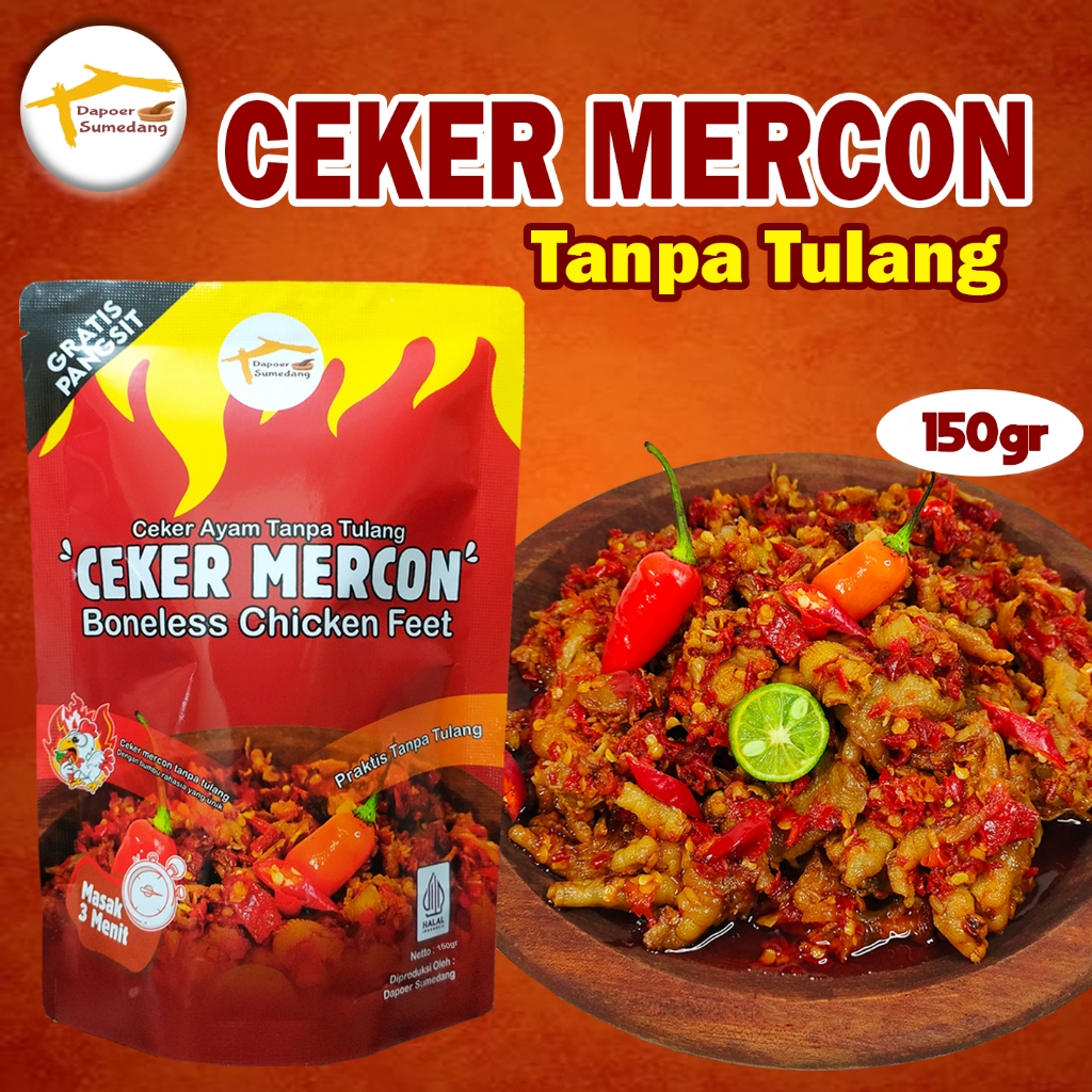 Jual CEKER MERCON TANPA TULANG 150gr/CEKER TANPA TULANG PEDAS/SAMBAL ...