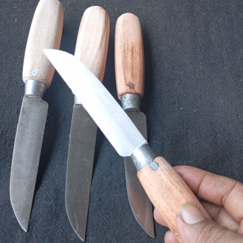 Jual pisau dapur baja asli handel kayu keling paku tajam dan kuat ...