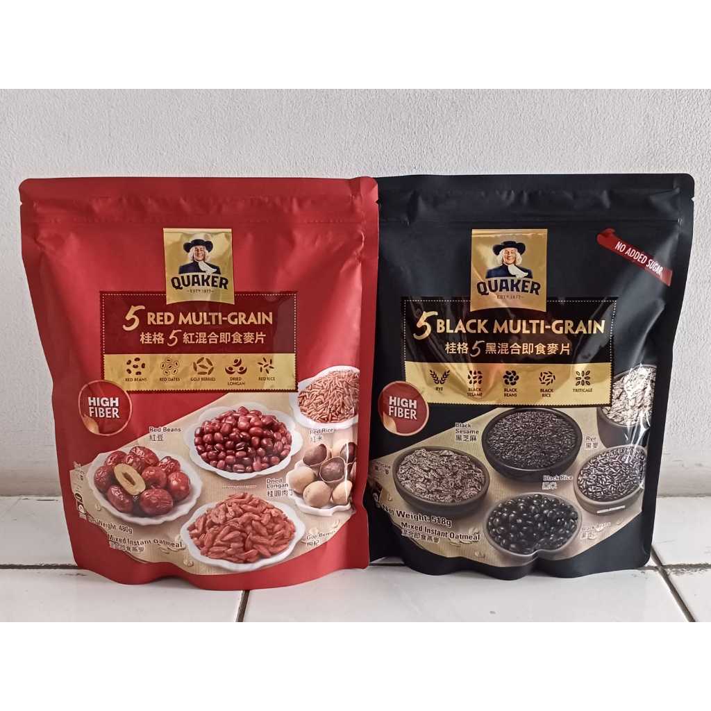 Jual Quaker Five Multi Grain Red / Black Malaysia | Shopee Indonesia
