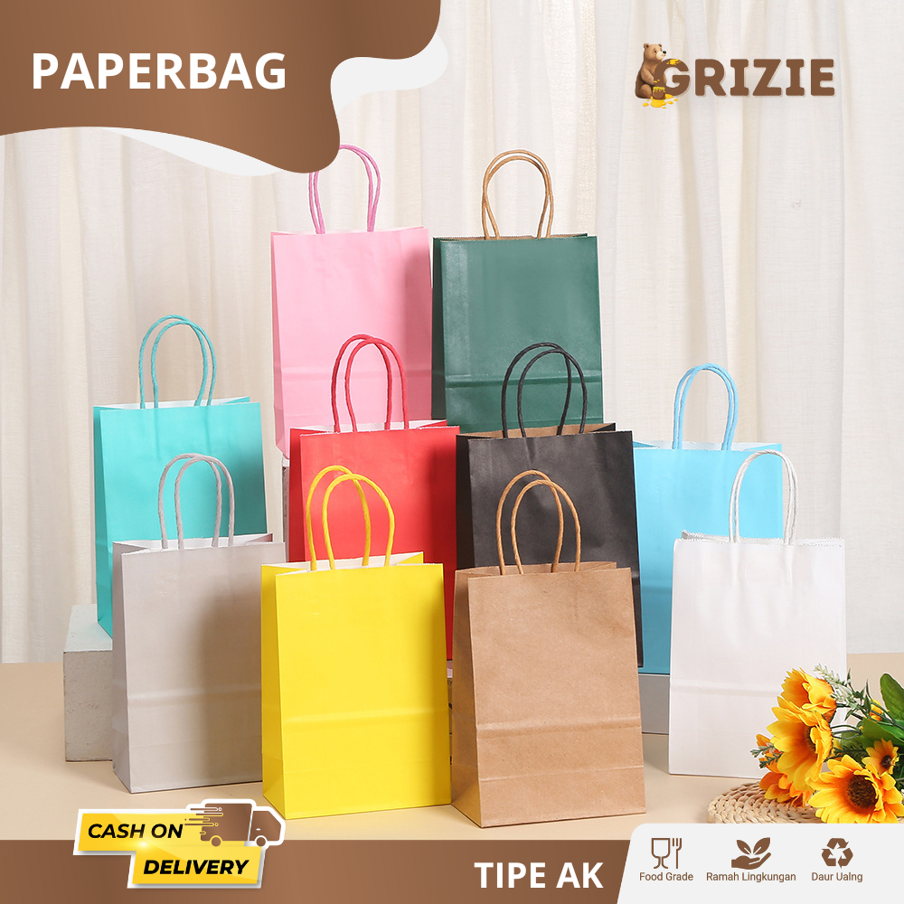 Jual Paper Bag Polos / Goodie Bag Polos / Tas Polos / Paper Bag Kraft ...