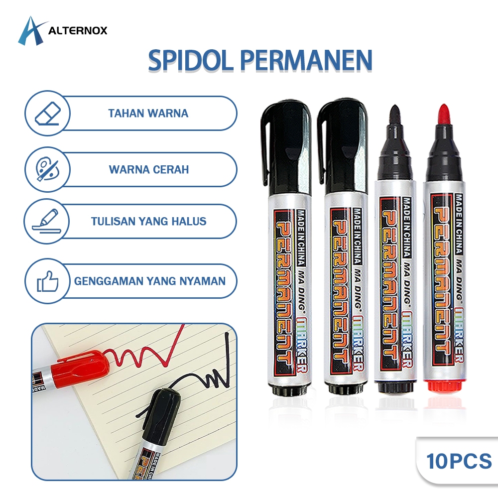 Jual 【BUNDLING 10pcs】ALTERNOX Spidol Permanen Tahan Air Tidak Luntur ...