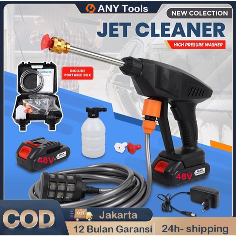 Jual [COD]Cordless Jet Cleaner Car Wash High Pressure Motor Wash Jet ...