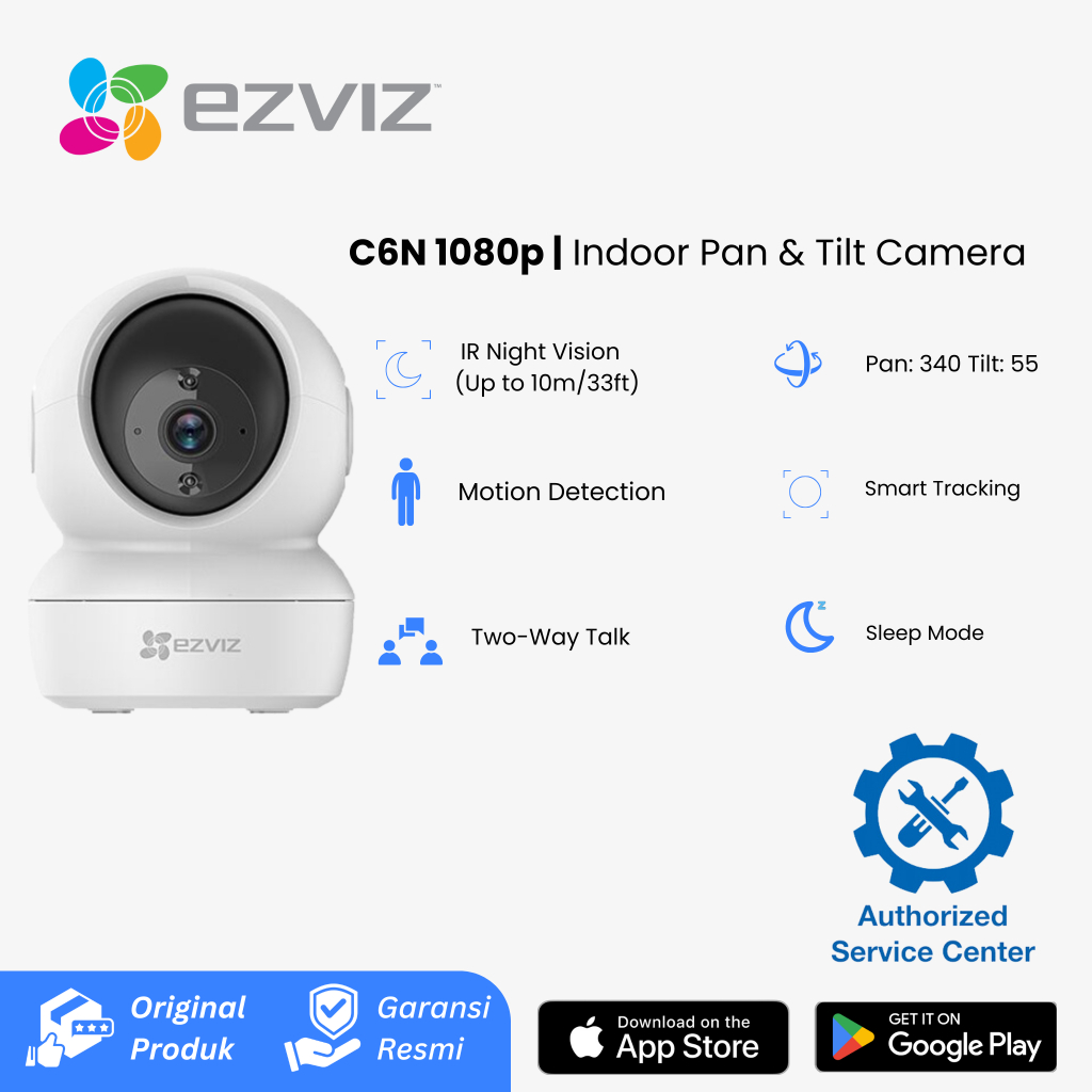 Jual EZVIZ CCTV C6N 2MP Smart Wifi Pan Tilt IP Camera Indoor | Shopee ...