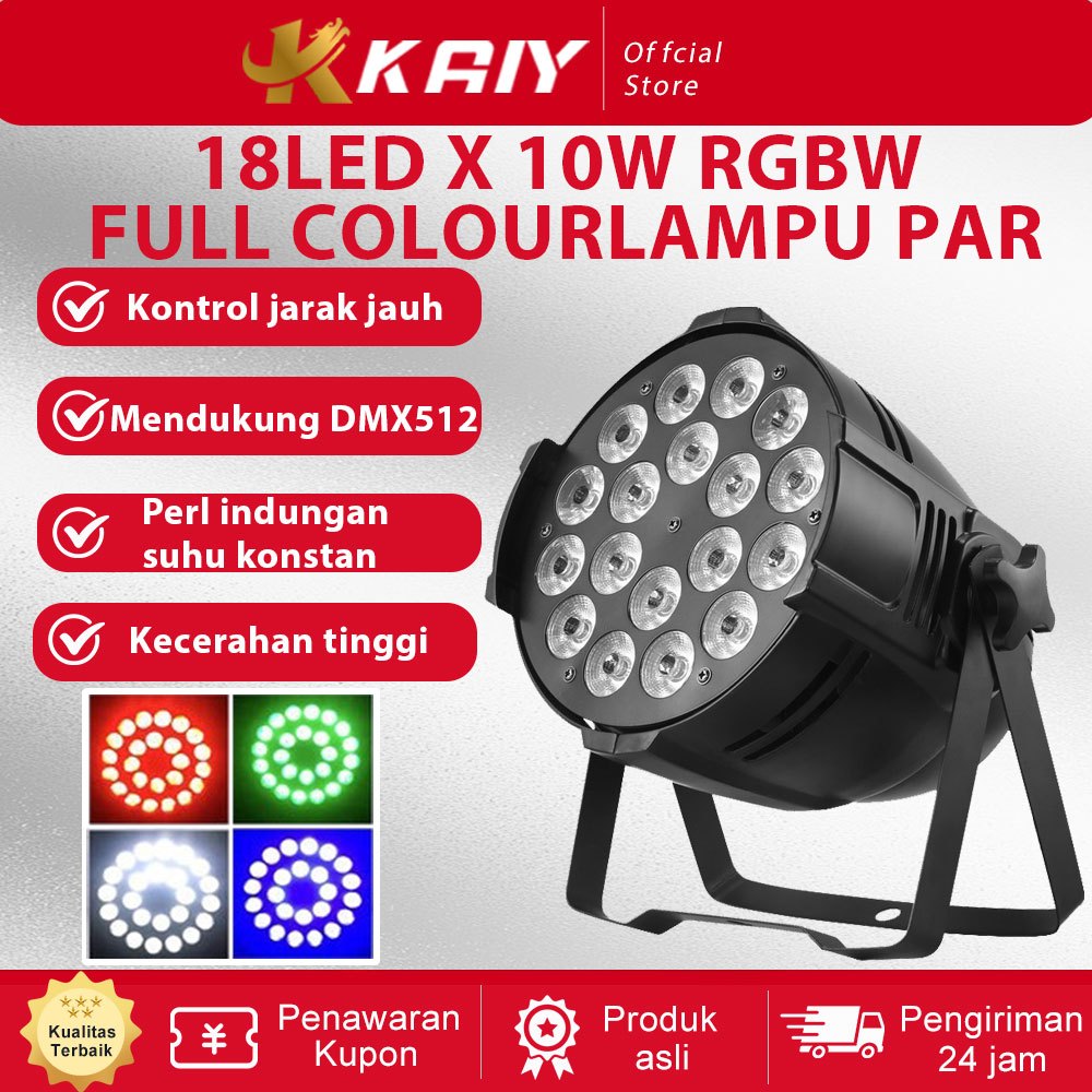 Jual KAIY 18LED X 10W PARLED RGBW 4in1 Full Colour Lampu Panggung Disco ...