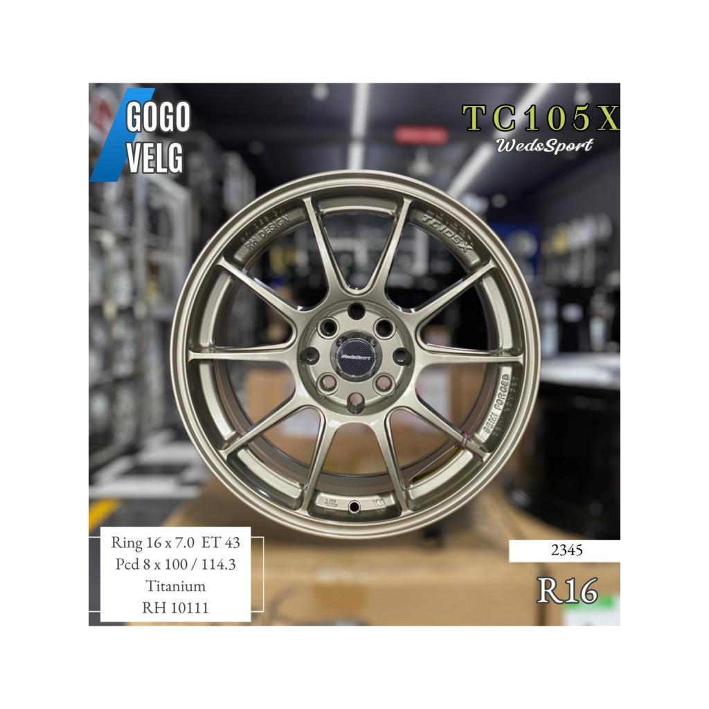 Jual Velg Mobil R16 PCD 8X100/114,3 TC105X Wedssport Lebar7 ET43 Ring 16 Titanium Avanza Brio ...