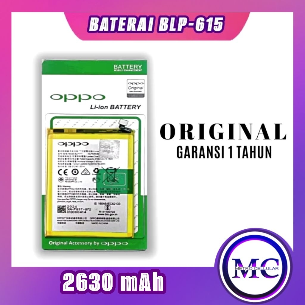 Jual BATERAI BLP-615 OPP0 A37 / A37F / NEO 9 ORIGINAL | Shopee Indonesia