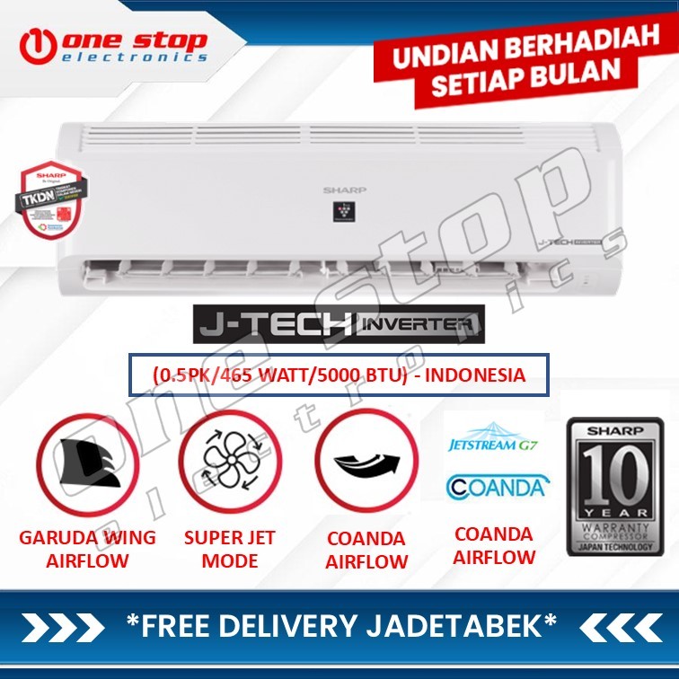 Jual SHARP AH-XP6BMY AC SPLIT J-Tech Inverter Plasmacluster GARUDA SERIES 0.5PK | Shopee Indonesia