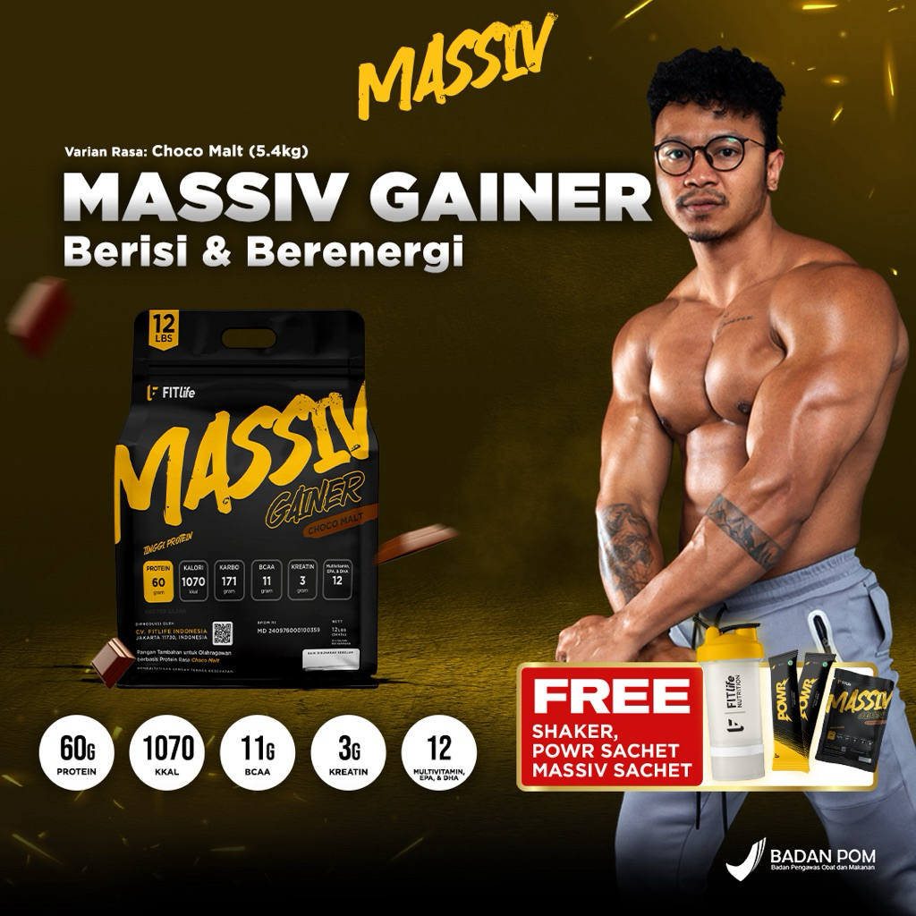 Jual FITlife Massiv Gainer 12 lbs 5443 gram (MPro Upgraded) | Shopee ...
