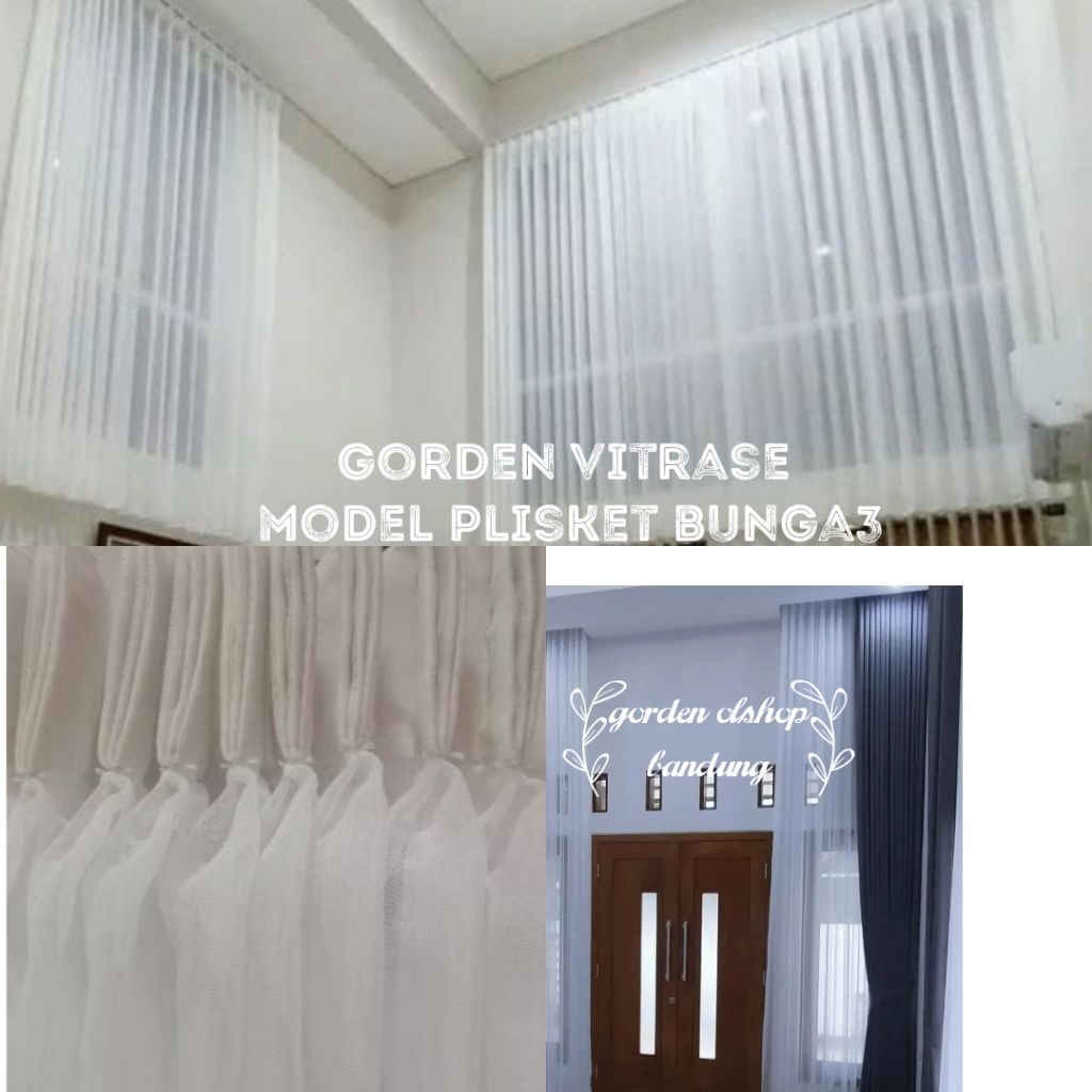 Jual GORDEN VITRASE POLOS PUTIH VOIL MODEL PLISKET BUNGA3 | Shopee ...
