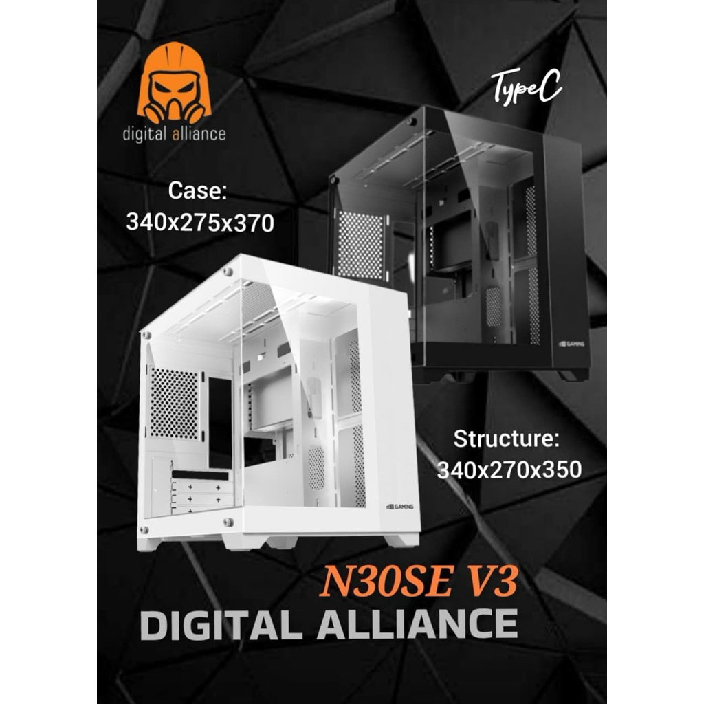 Jual Casing Digital Alliance N30SE M-ATX ITX Case Gaming Tempered Glass ...