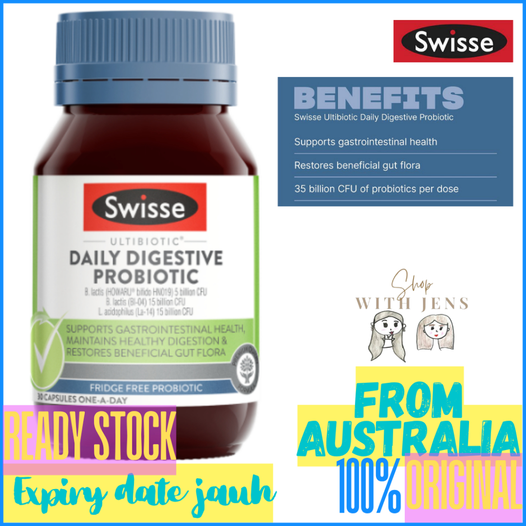 Jual Swisse Ultibiotic Daily Digestive Probiotic Capsules 30 pack Untuk ...