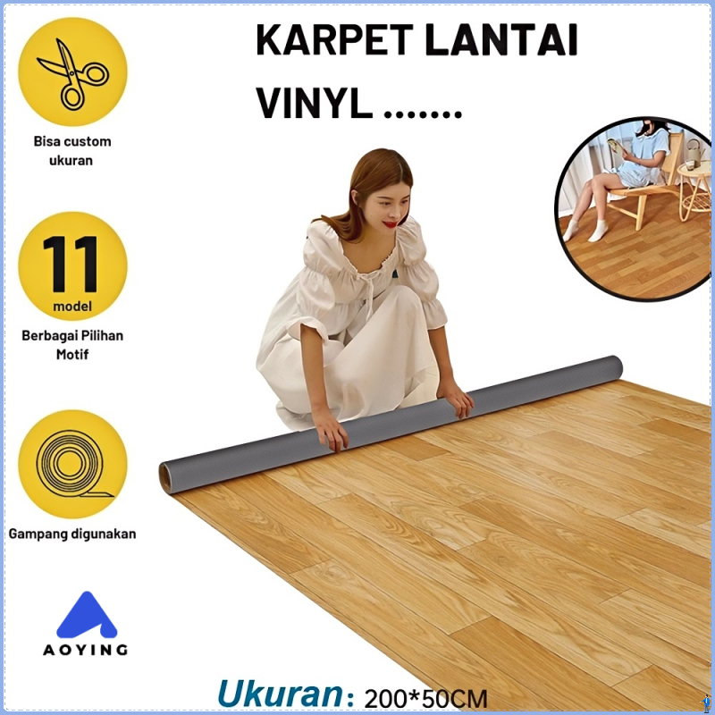 Jual AOYING KARPET LANTAI VINYL GULUNGAN TEBAL 0.7 MM 50CM| METERAN 2 M | Shopee Indonesia
