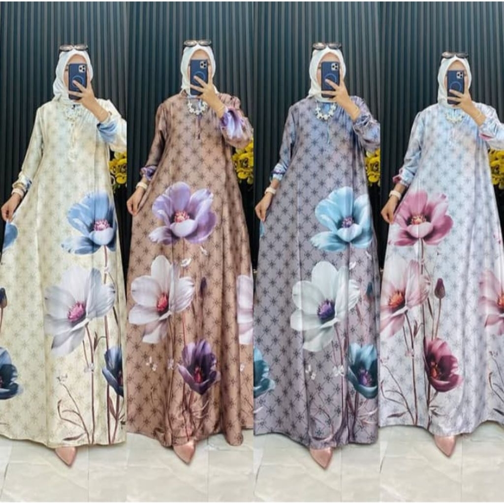 Jual LUSY DRESS BUNGA SILK PRINTING | Shopee Indonesia