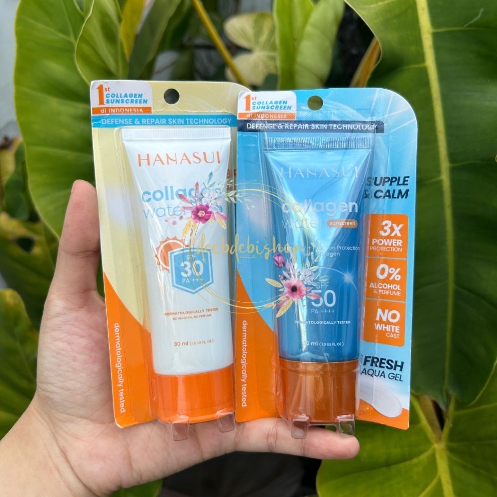Jual Hanasui Collagen Water Sunscreen SPF 50 PA++++ / SPF 30 PA+++ 30ml ...