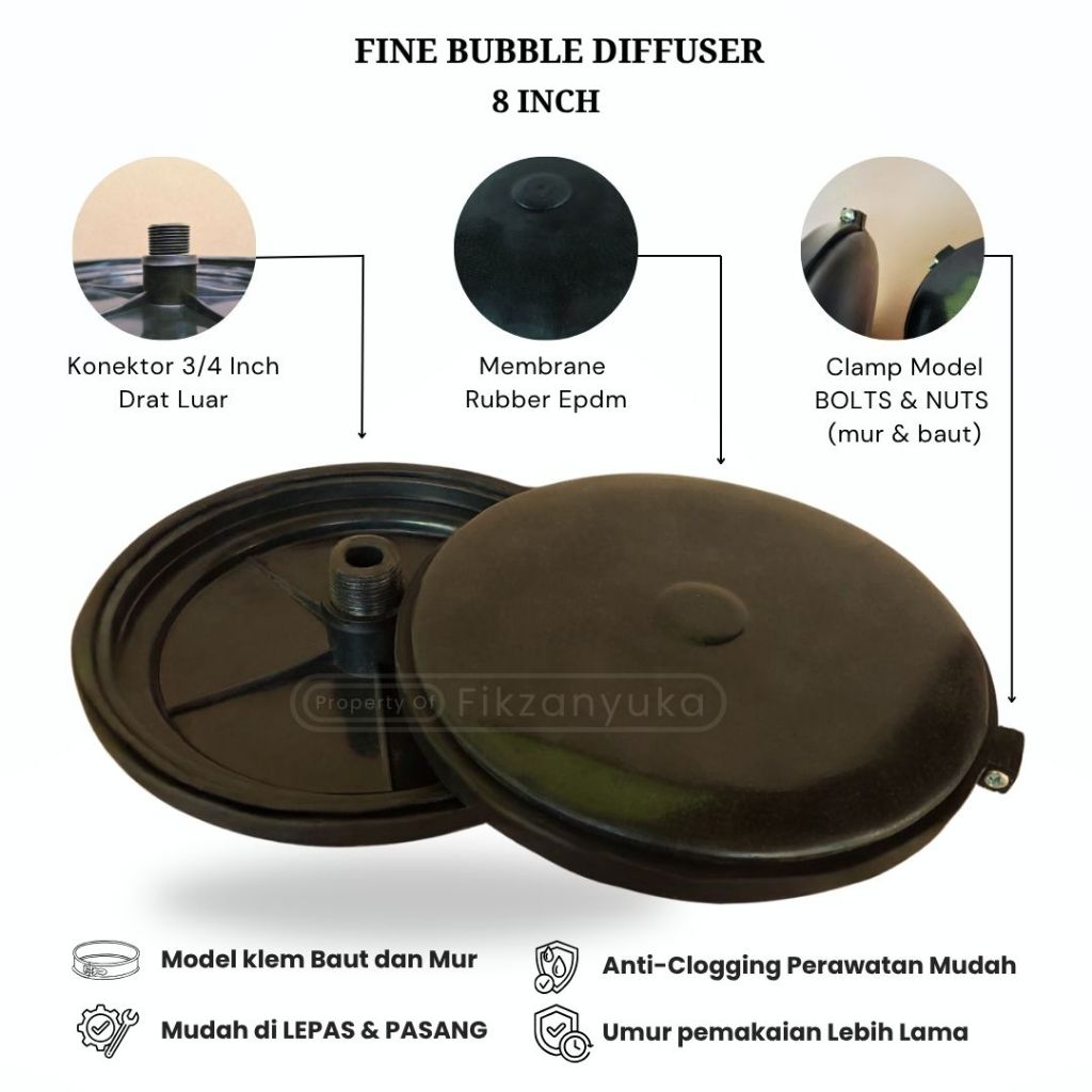 Jual fine bubble diffuser 8 inch (MODEL CLAMP LEPAS PASANG) | Shopee Indonesia