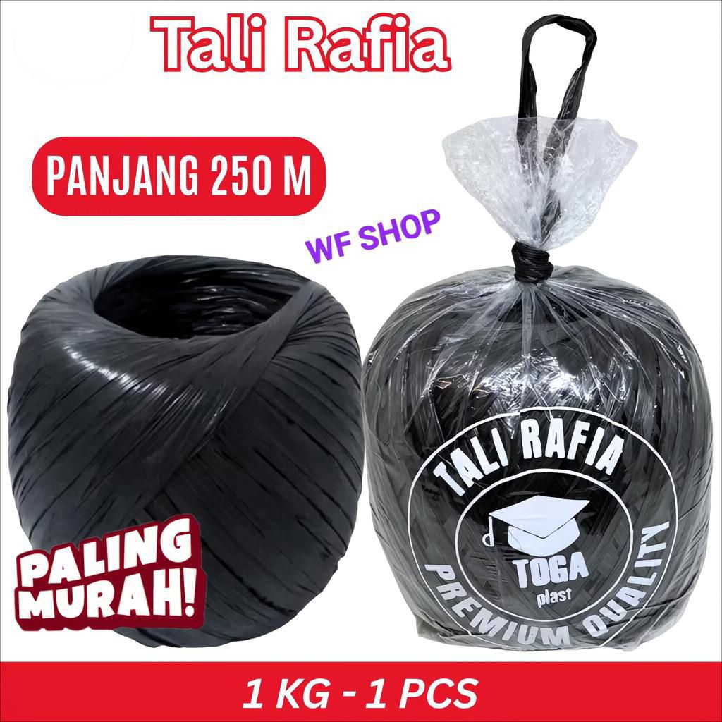 Jual Tali Rafia Hitam Tali Rapia 1 KG Pengikat Barang Kuat Anti Jebol ...