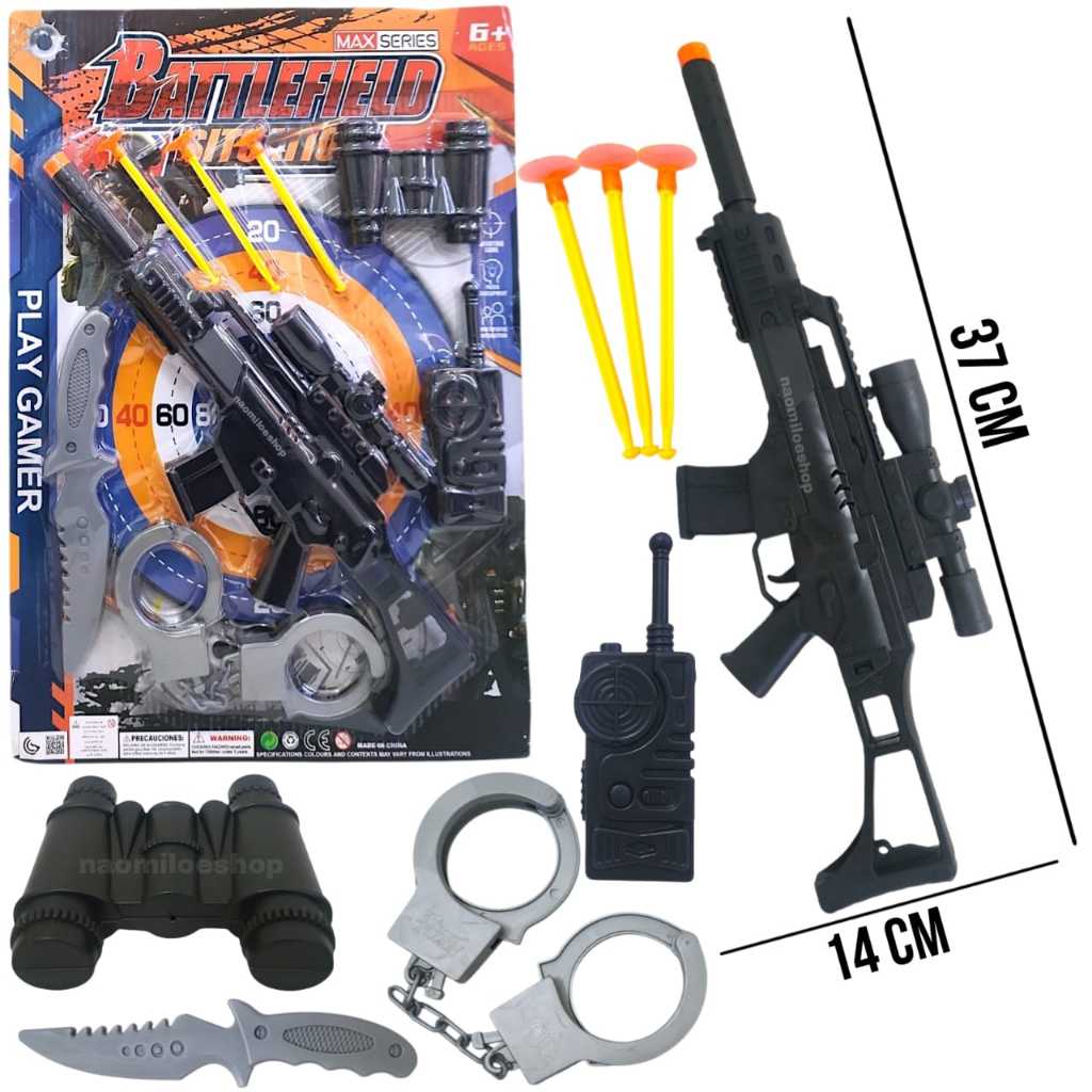 Jual battlefield mainan tembakan panah borgol dan pisau mainan pistol ...