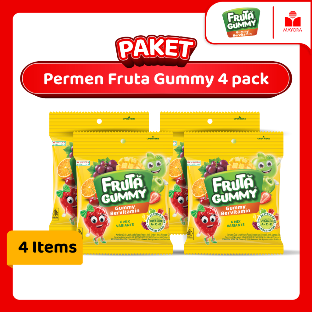 Jual Permen Fruta Gummy 4 Pack | Shopee Indonesia