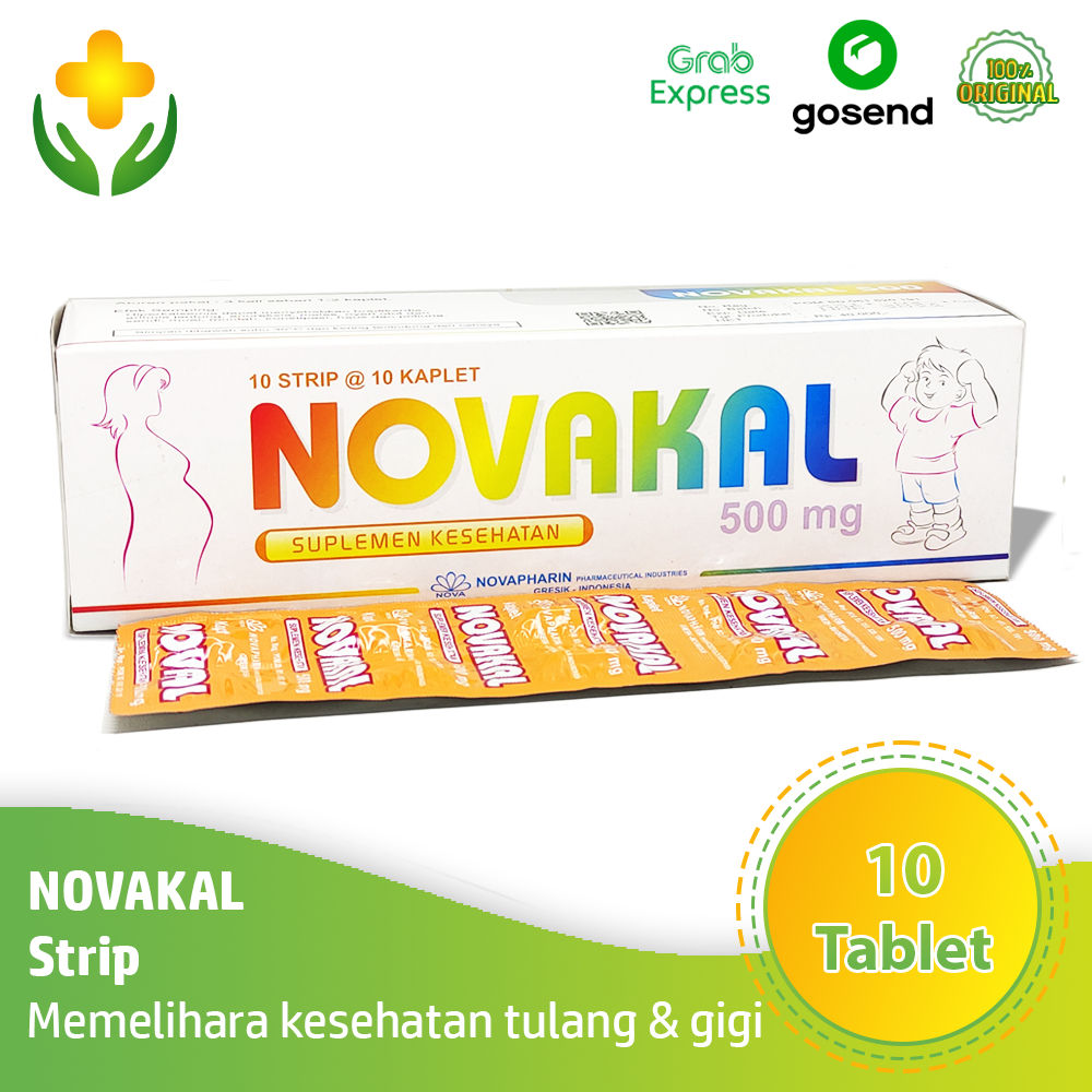 Jual Novakal 1 Strip 10 Tablet Kunyah - Suplemen Kalsium Kesehatan ...