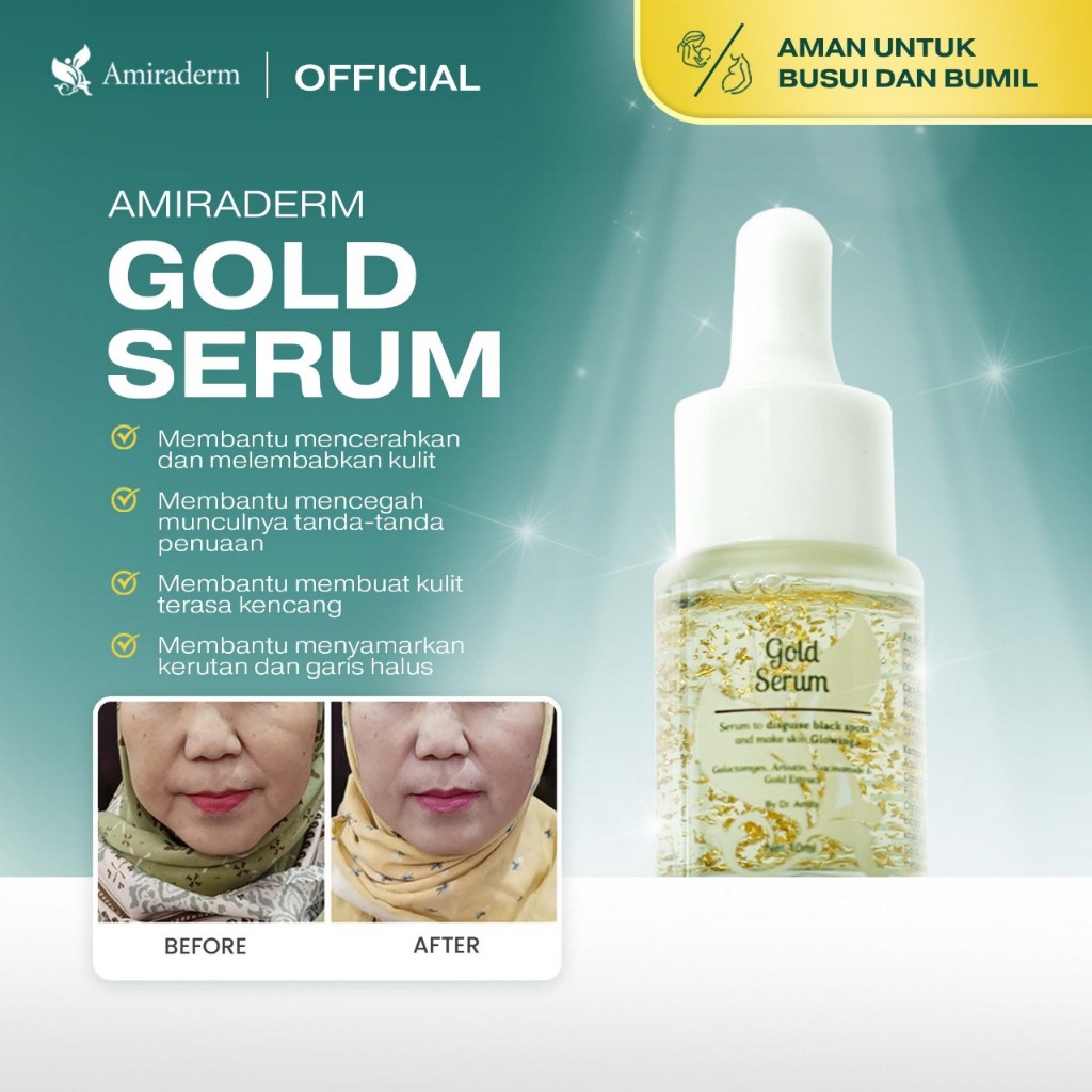 Jual Amiraderm Glowing Serum with Gold 10ml - Professional Grade ...