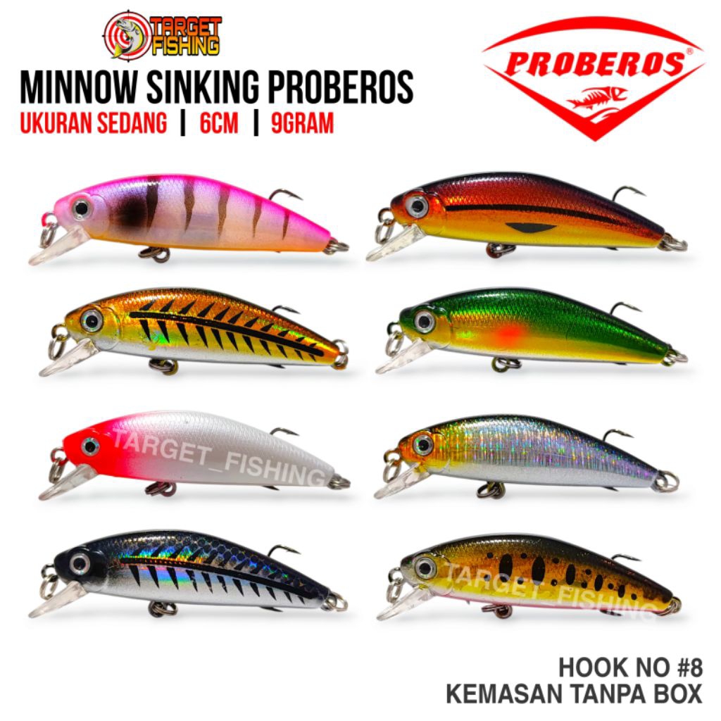 Jual Minnow Sinking PROBEROS 6cm 9gram - Umpan Casting Ultralight ...