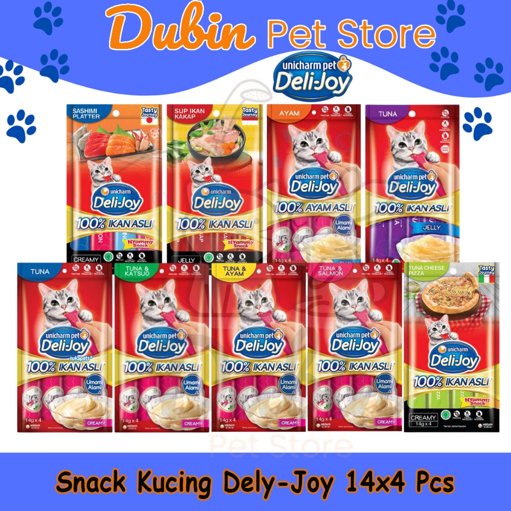 Jual Snack Kucing Deli-Joy Creamy/Jelly 14 Gram x 4 Pcs | Treat Cemilan ...