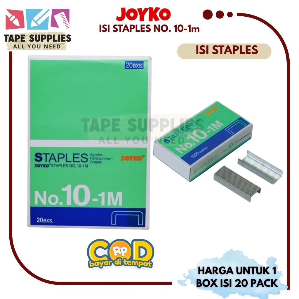 Jual (20 PAK) - ISI STAPLES No. 10-1M JOYKO | Shopee Indonesia