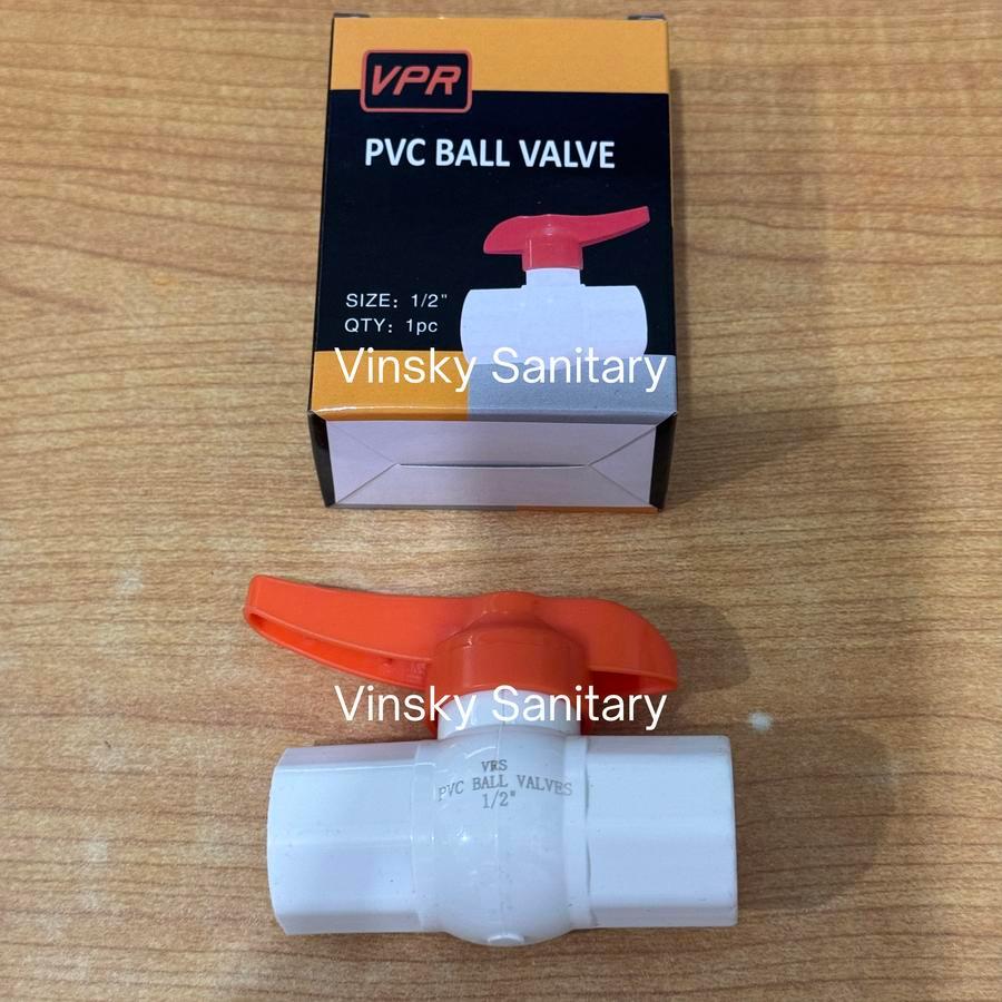 Jual Stop Kran PVC Plastik VPR 1/2" inch / Ballvale Putih VPR 1/2 inch ...