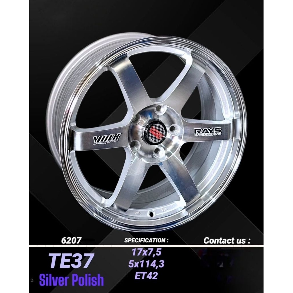 Jual velg racing te37 ring 17 lebar 7,5 et42 untuk hrv terios xpander civic ertiga grand max ...
