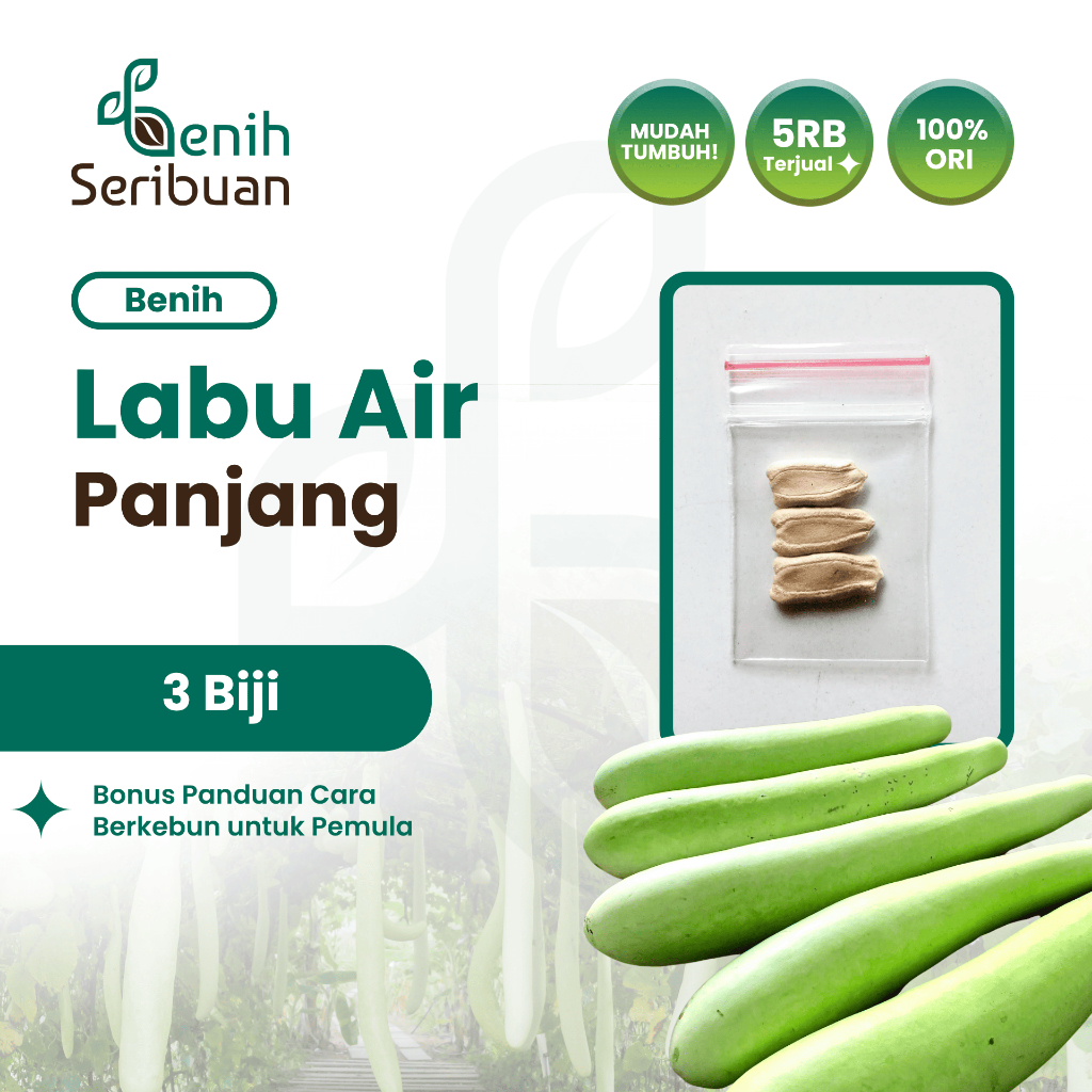 Jual 3 Benih Labu Air Panjang Balistik Super Bibit Sayuran Unggul ...