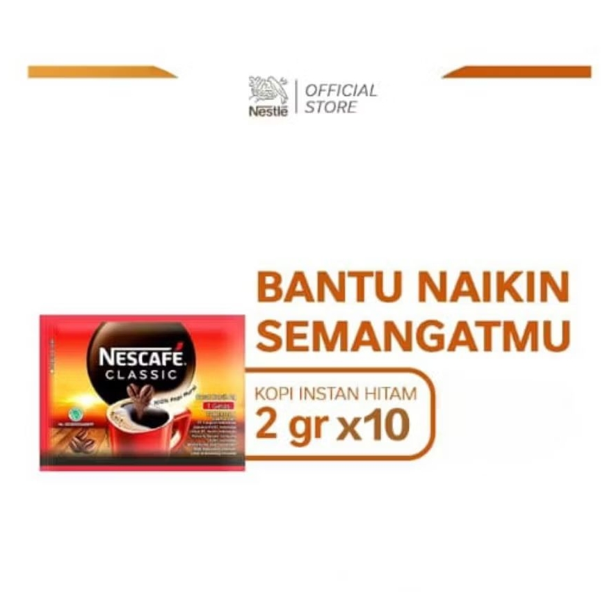 Jual NESCAFE Classic kopi hitam sachet 2gr (10 sachet @2gr) | Shopee Indonesia