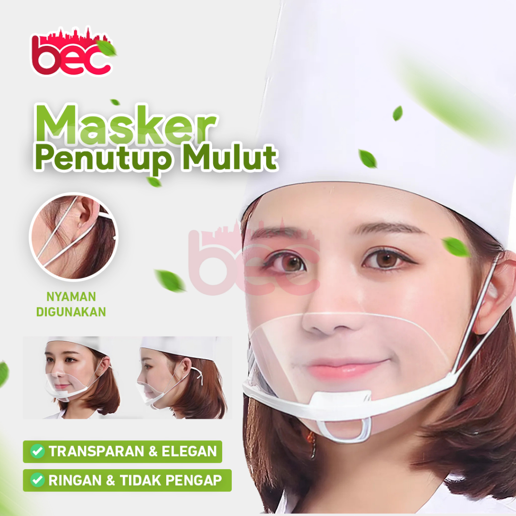 Jual [BEC] Masker Penutup Mulut Transparan - Nyaman & Profesional untuk ...