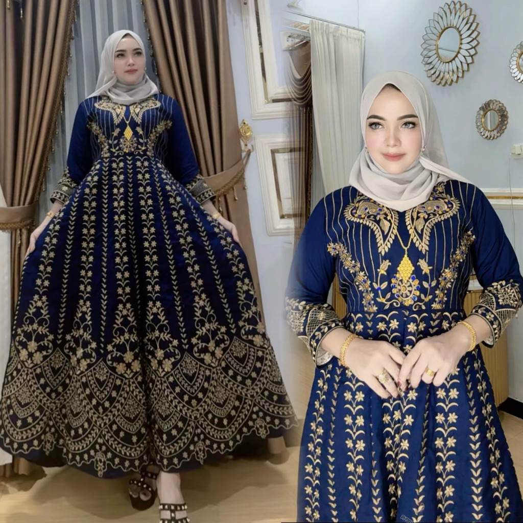 Jual dres hindi anar kali bordil merak | Shopee Indonesia